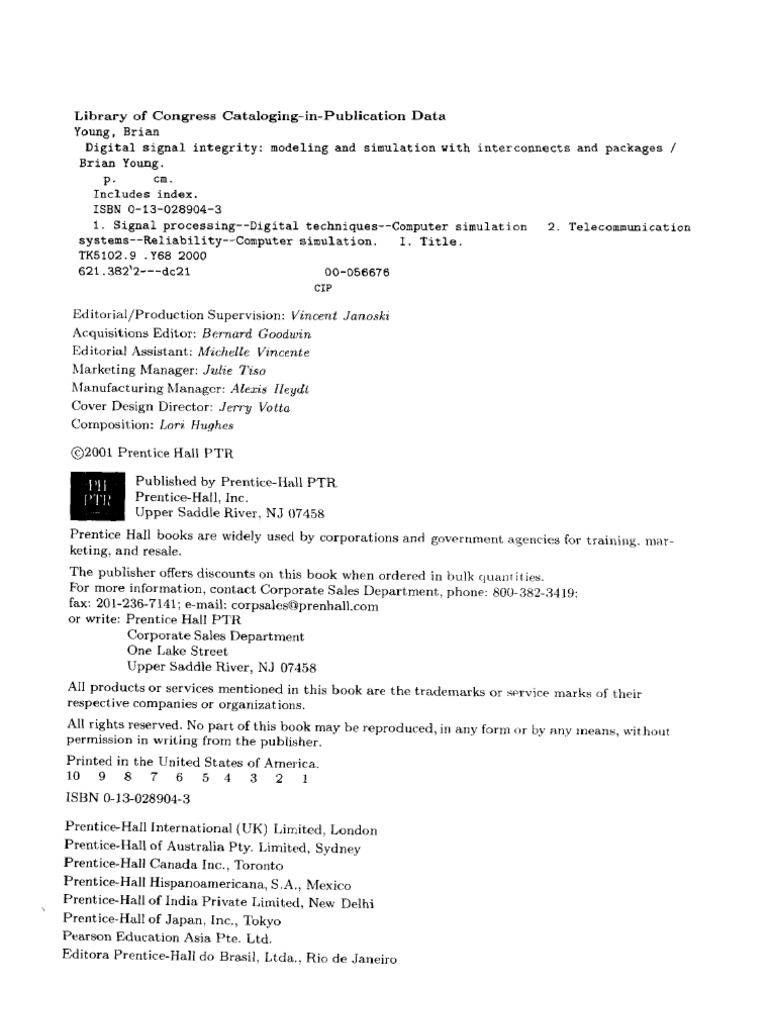 Digital Signal Integrity-Modeling and Simulation With Interconnects and ...