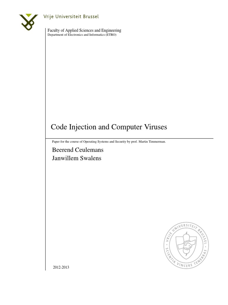 Code Injection and Computer Viruses | PDF | Computer Virus | Antivirus ...