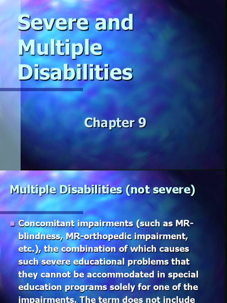 Understanding Severe and Multiple Disabilities | PDF | Disability ...