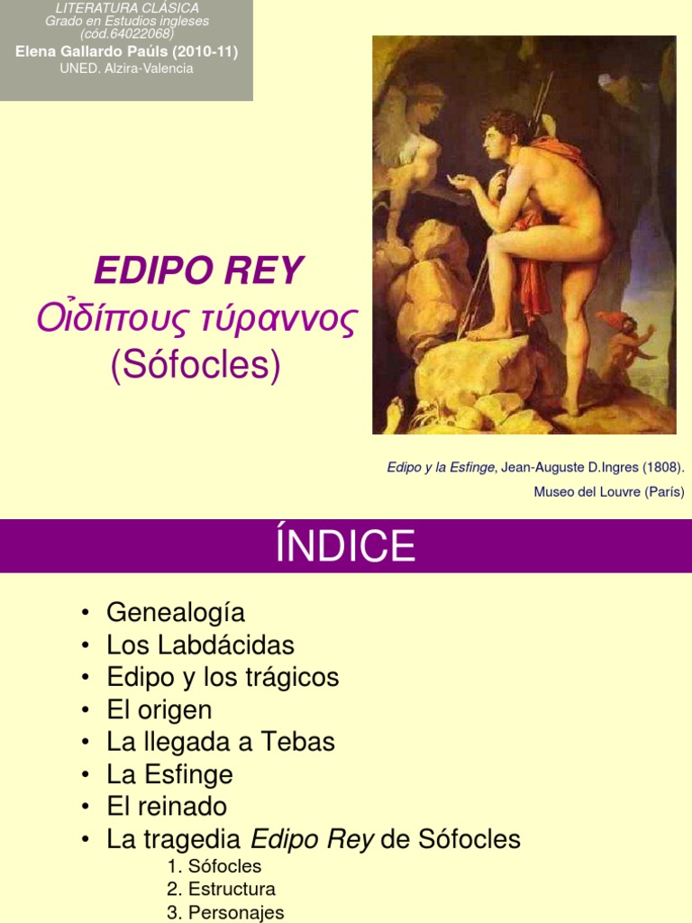 Edipo Rey: Tragedia y Mito Clásico | PDF | Edipo | Esfinge