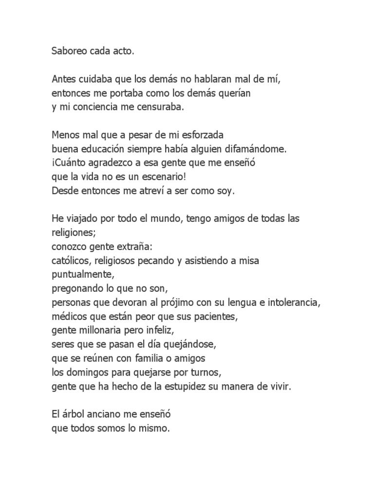 Saboreo Cada Acto | PDF