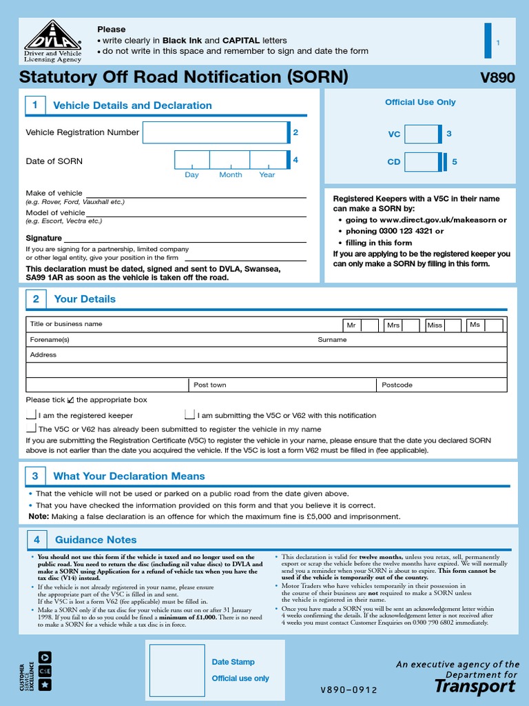 V890 Sorn Document | PDF | Vehicles | Government