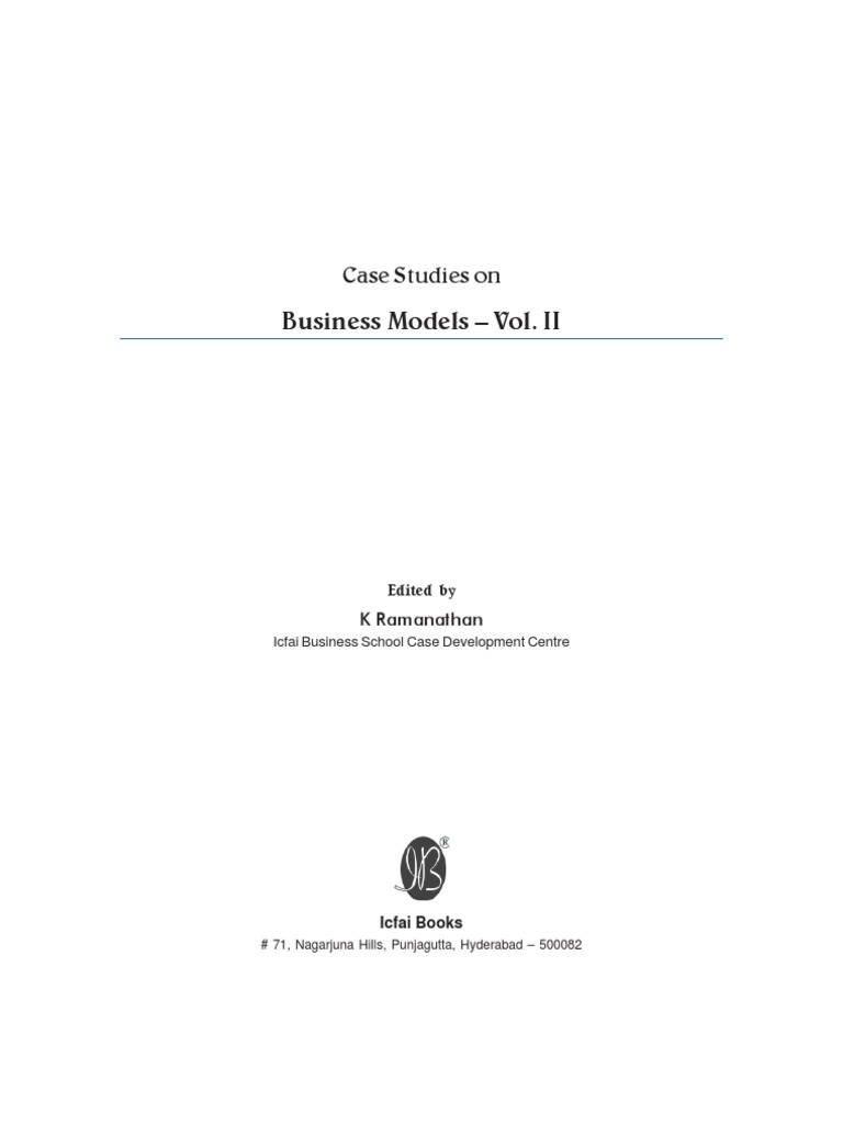 Case Studies On Business Models - Vol.2 | PDF | Business Model | Business