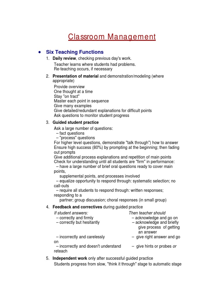 Classroom Management | PDF