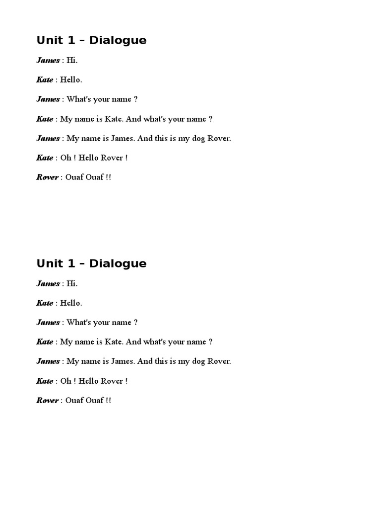 Basic Dialogue: Introducing Names | PDF