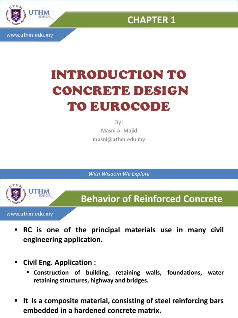 Chapter 1 - Introduction To RC | PDF | Reinforced Concrete | Strength ...