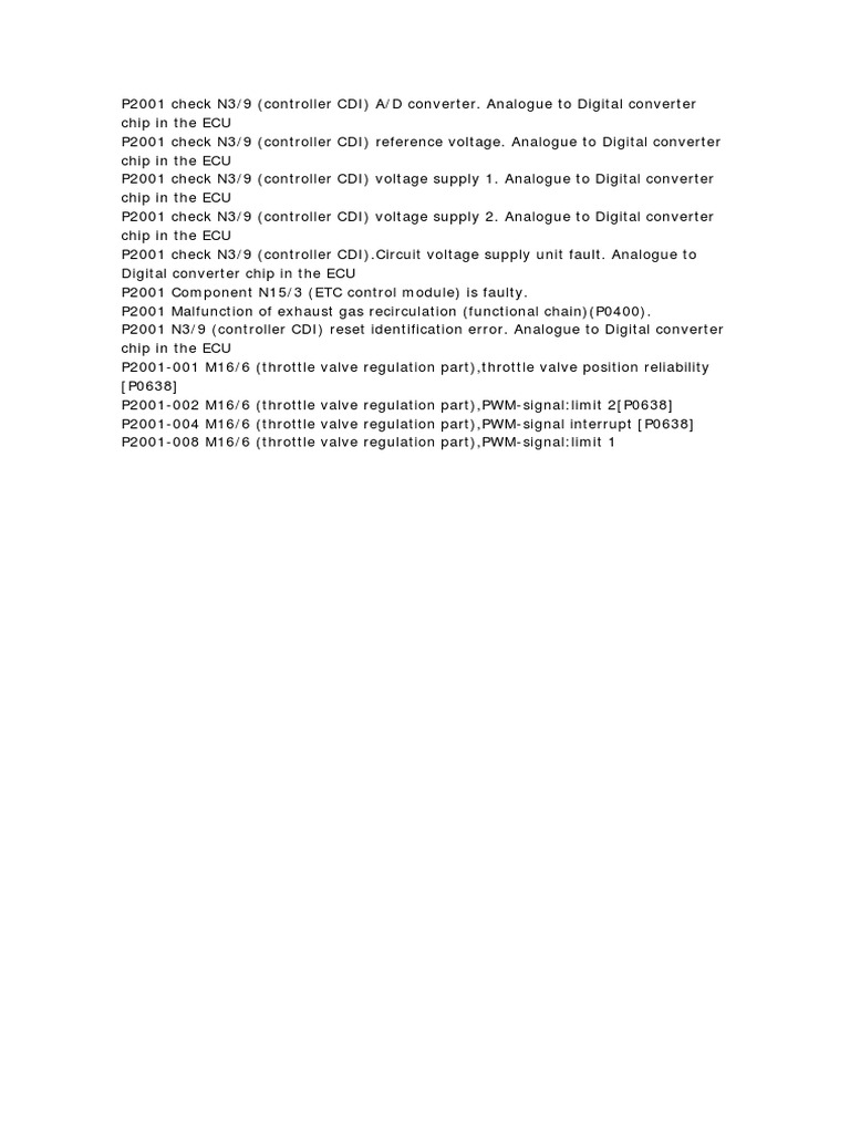 p2001 Mercedes | PDF