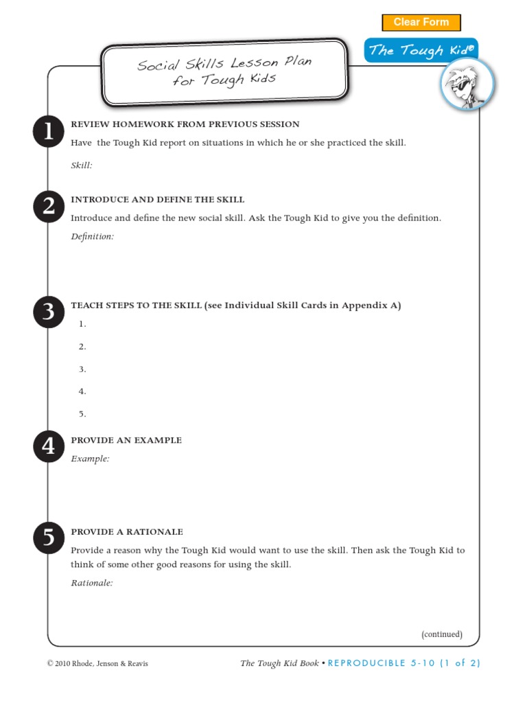Repro 5-10 F Social Skills Lesson Plan | PDF | Language Arts ...