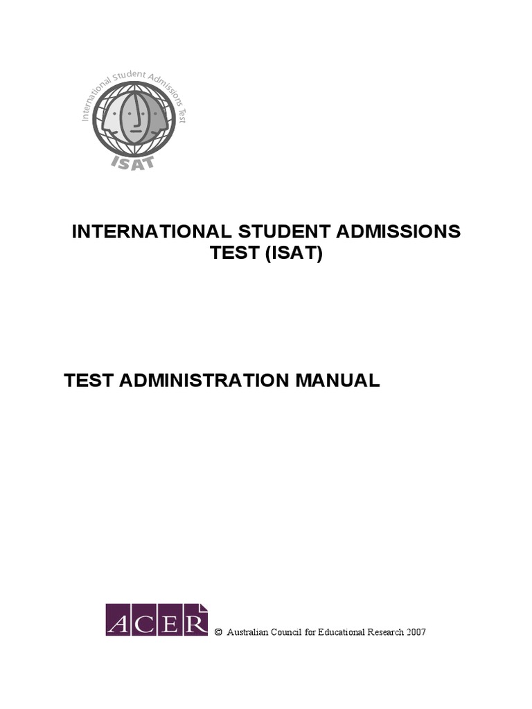 ISAT TestAdministrationManualVVV | PDF | Identity Document ...