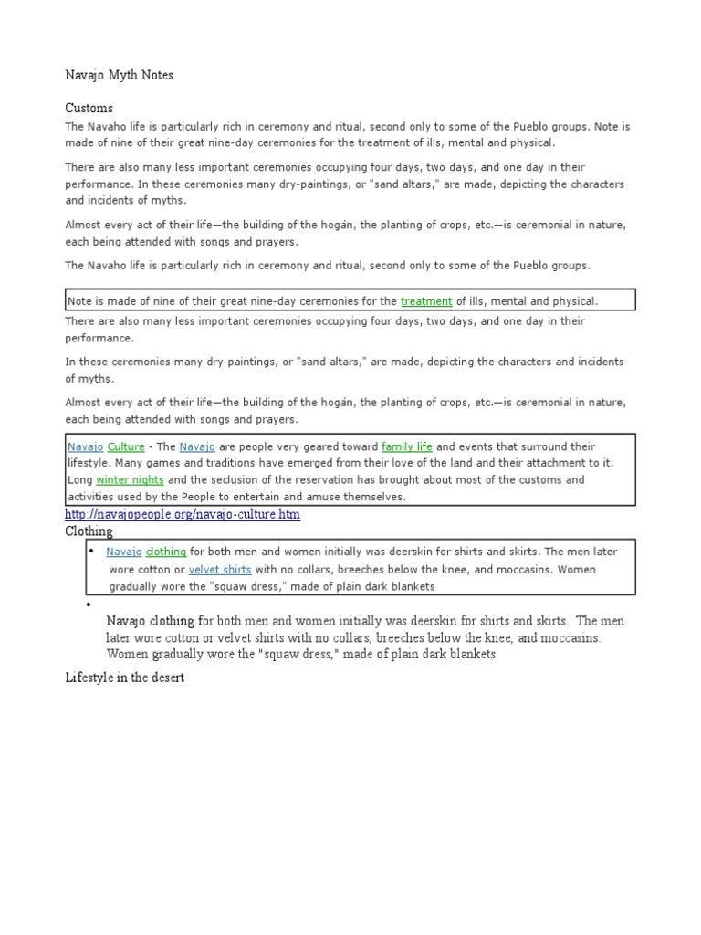 Navajo Ceremonies and Customs Explained | PDF | Social Science ...