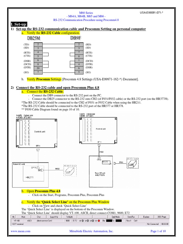 M60 Rs 232 Procedure Pdf Inputoutput Parameter Computer Programming 