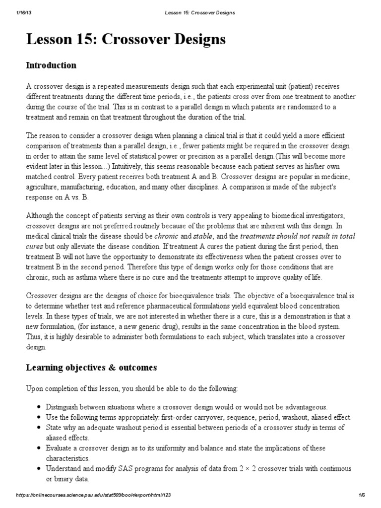 Understanding Crossover Study Designs | PDF | Clinical Trial | Cure