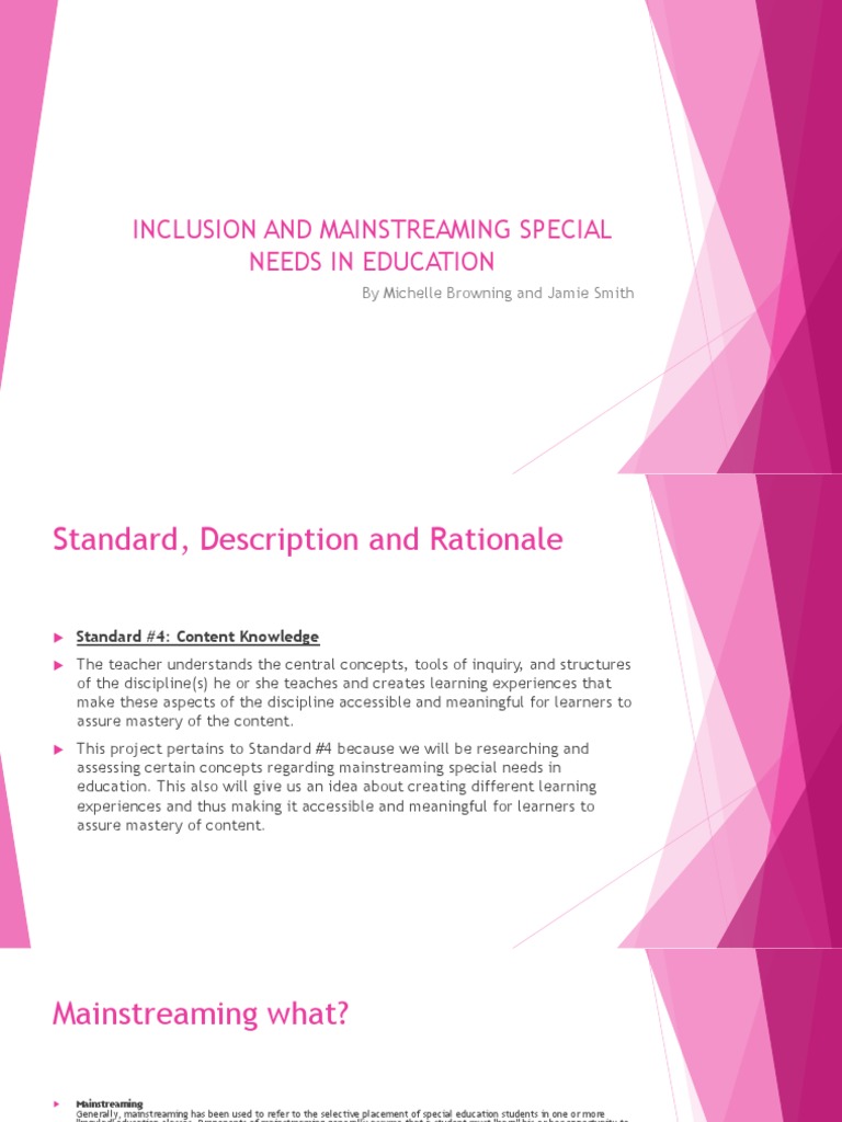 Mainstreaming vs. Inclusion in Education | PDF | Inclusion (Education ...