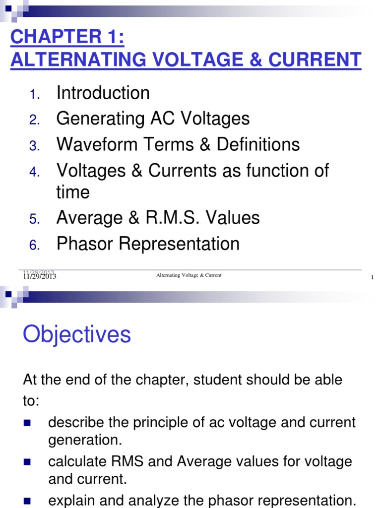 Chapter1 - Alternating Voltage & Current :) | PDF | Root Mean Square | Alternating Current