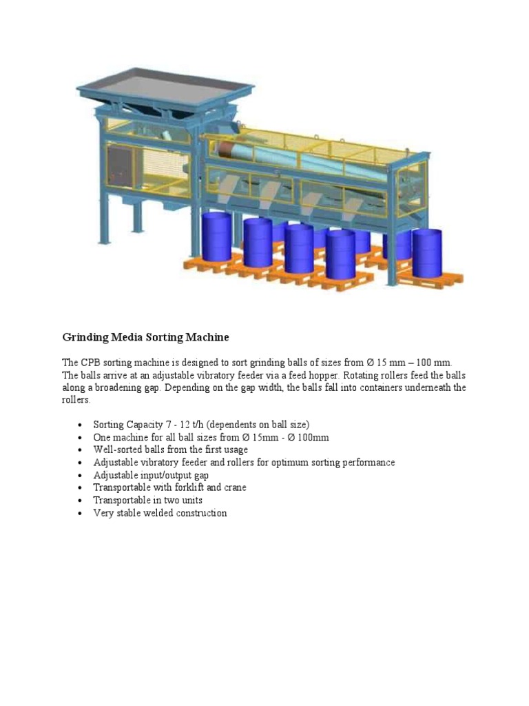 Grinding Media Sorting Machine | PDF | Industrial Processes | Nature