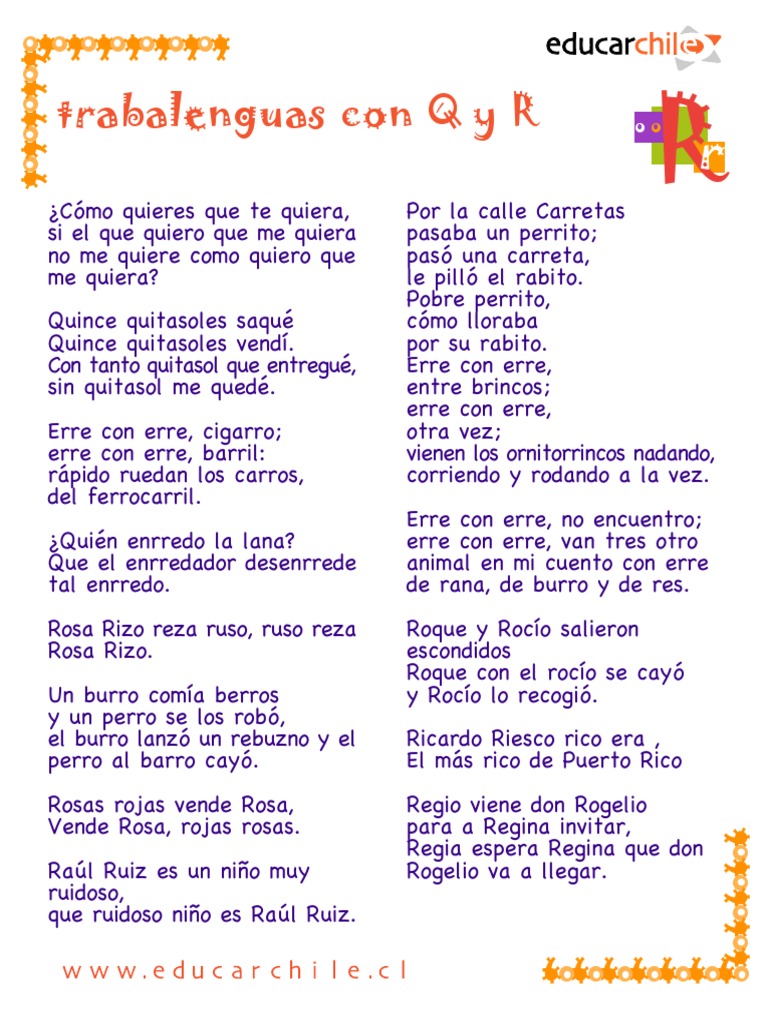 Trabalenguas RR | PDF