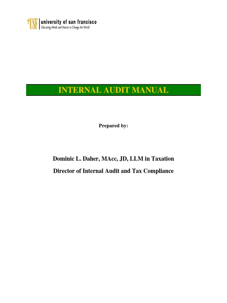 Internal audit manual | Internal Control | Internal Audit