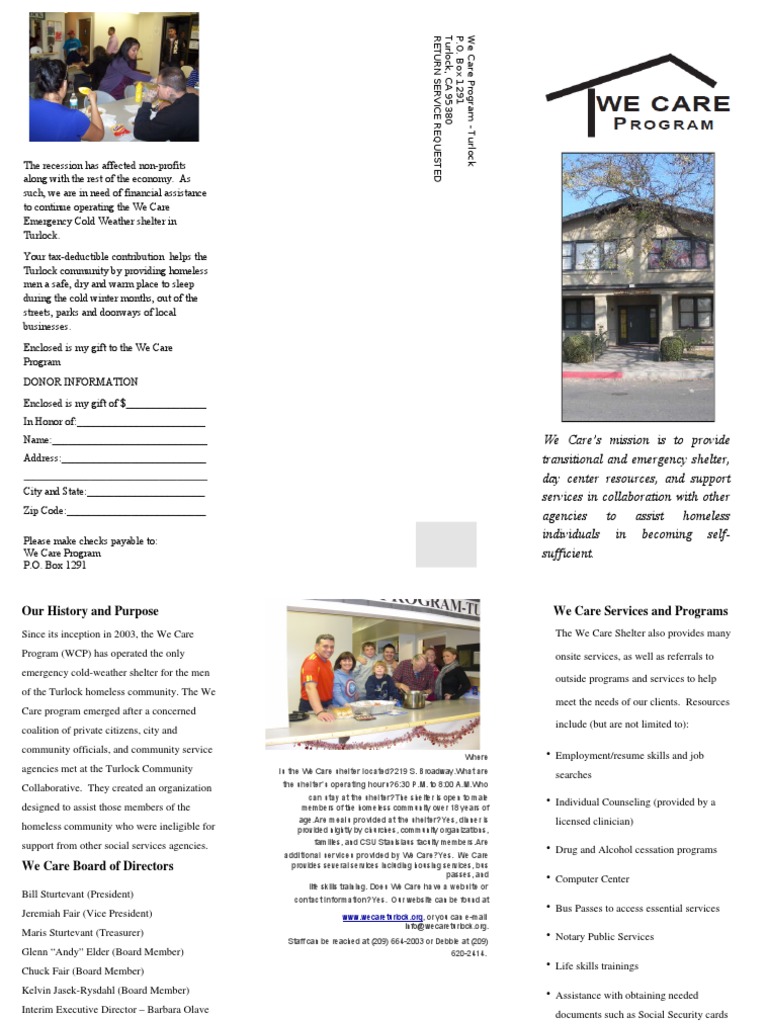 We Care Program | PDF | Homelessness