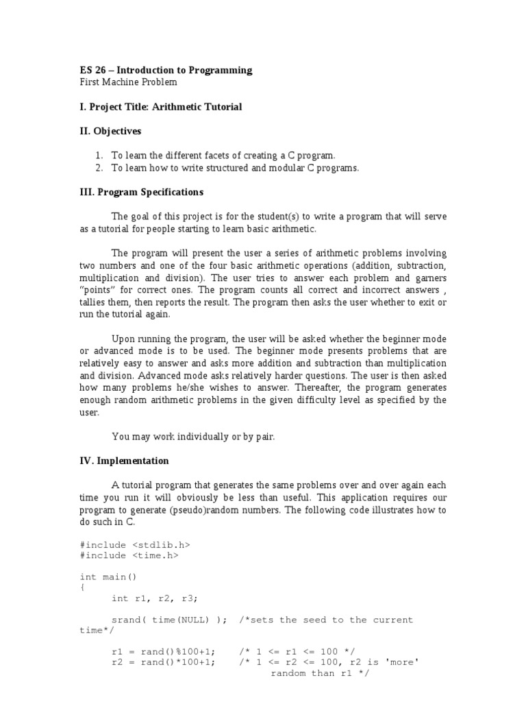 ES26 - MP01 - Wilmarc | PDF | Arithmetic | C (Programming Language)