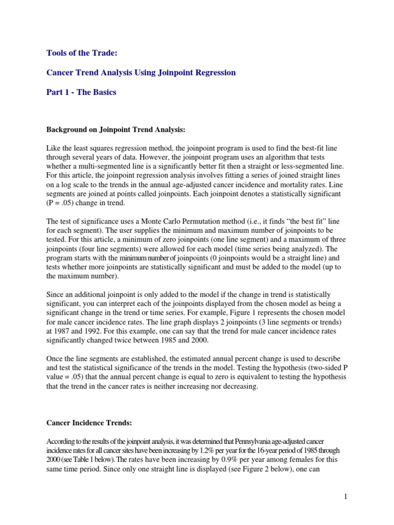 Cancer Trend Analysis Using Joinpoint Regression Part 1 The Basics ...