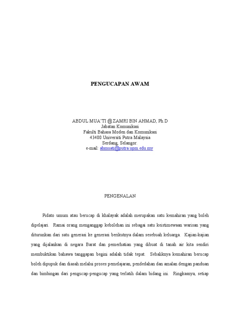 Pengucapan Awam | PDF