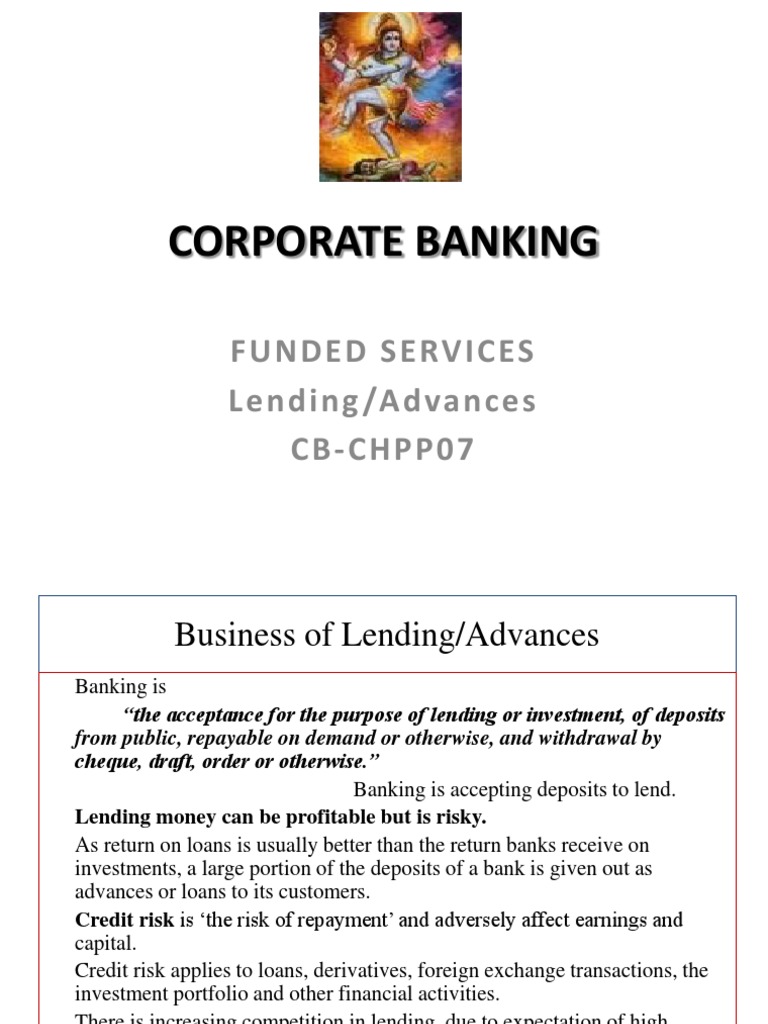Corporate Banking: Funded Services Lending /advances CB-CHPP07 | PDF ...