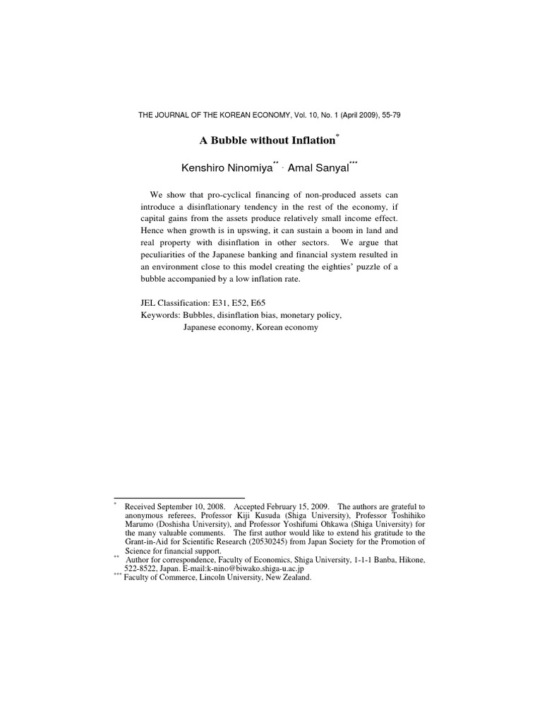A Bubble Without Inflation | PDF | Economic Bubble | Inflation