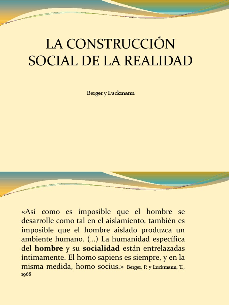 La Construccion Social de La Realidad | PDF | Socialización | Homo Sapiens