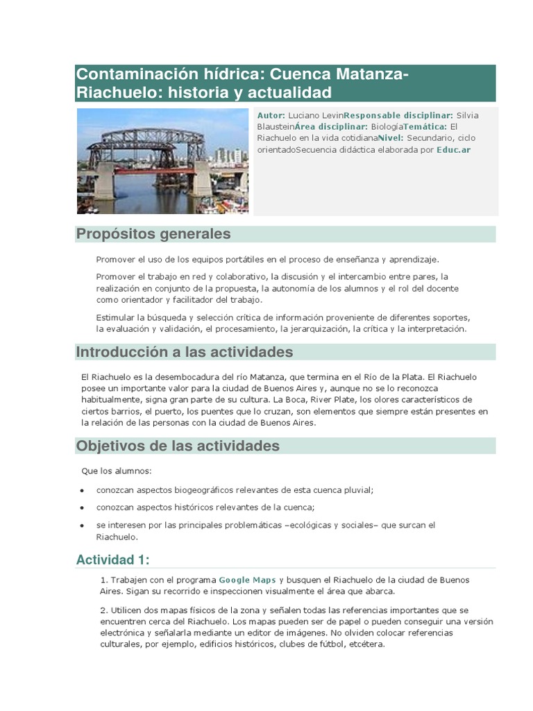La historia de contaminación del Riachuelo y su actual problemática ...