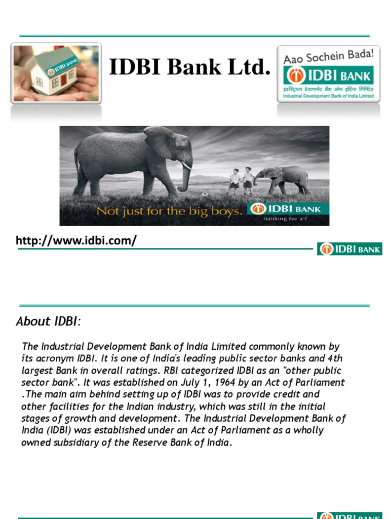 IDBI Bank Powerpoint Presentation | PDF | Banks | Loans