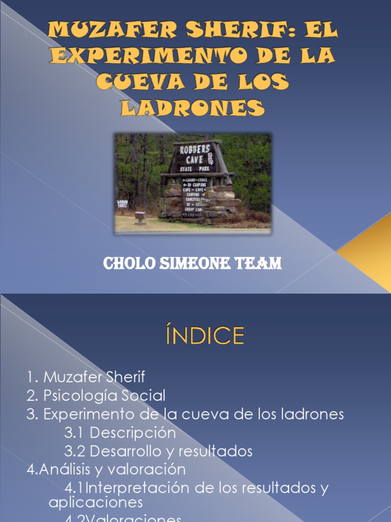 ELEXPERIMENTO DE LA CUEVA DE LADRONES, Muzafer Sherif | PDF ...