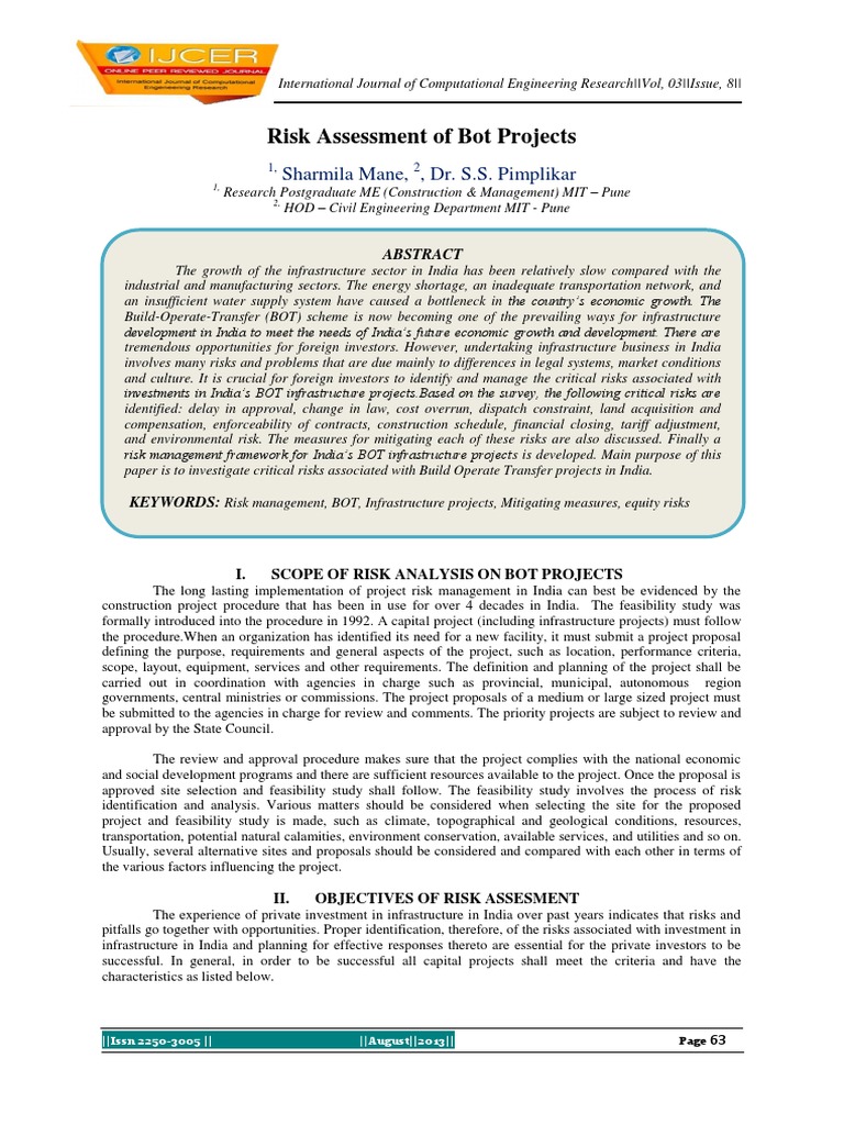 Risk Assessment of Bot Projects | Download Free PDF | Feasibility Study ...