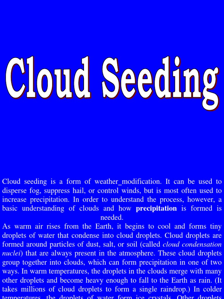 Cloud Seeding 1 | PDF | Precipitation | Cloud