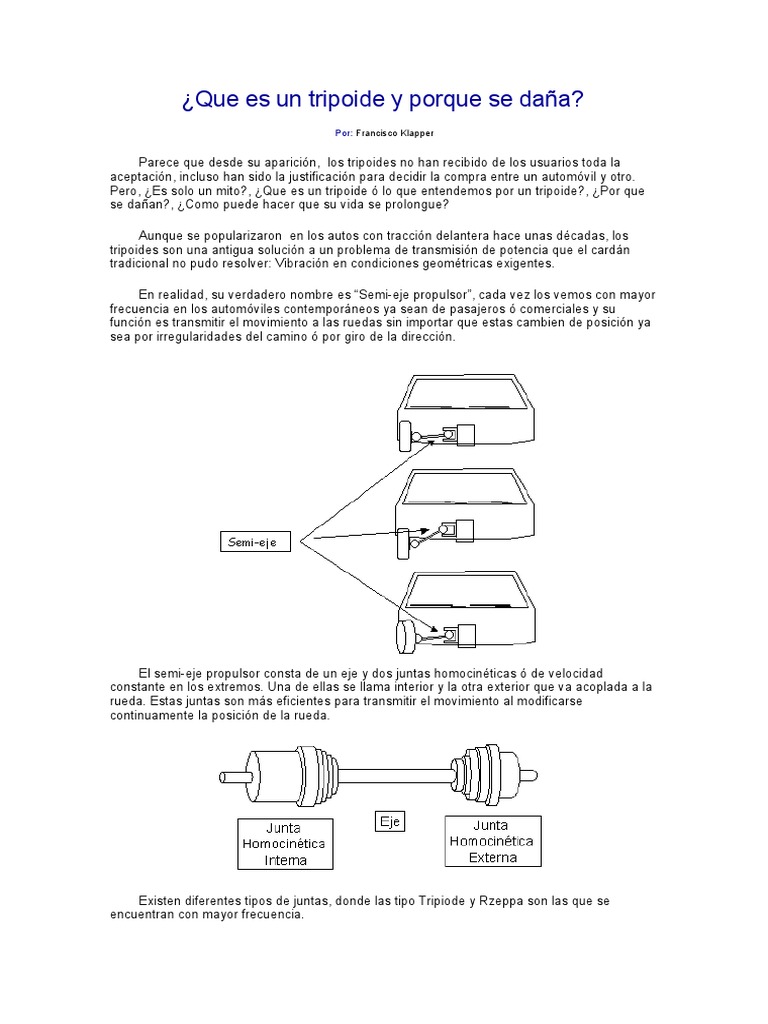 Que Es Un Tripoide y Porque Se Daña | PDF | Industria automotriz ...