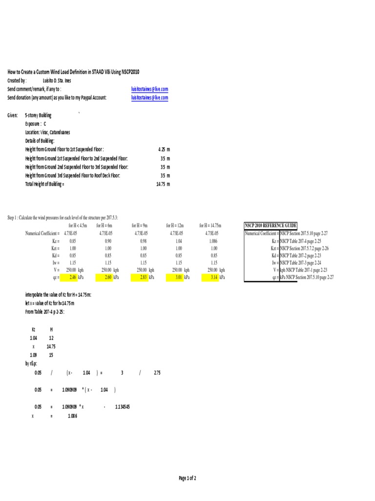 How To Create A Custom Wind Load DEfinition Using NSCP2010 | PDF