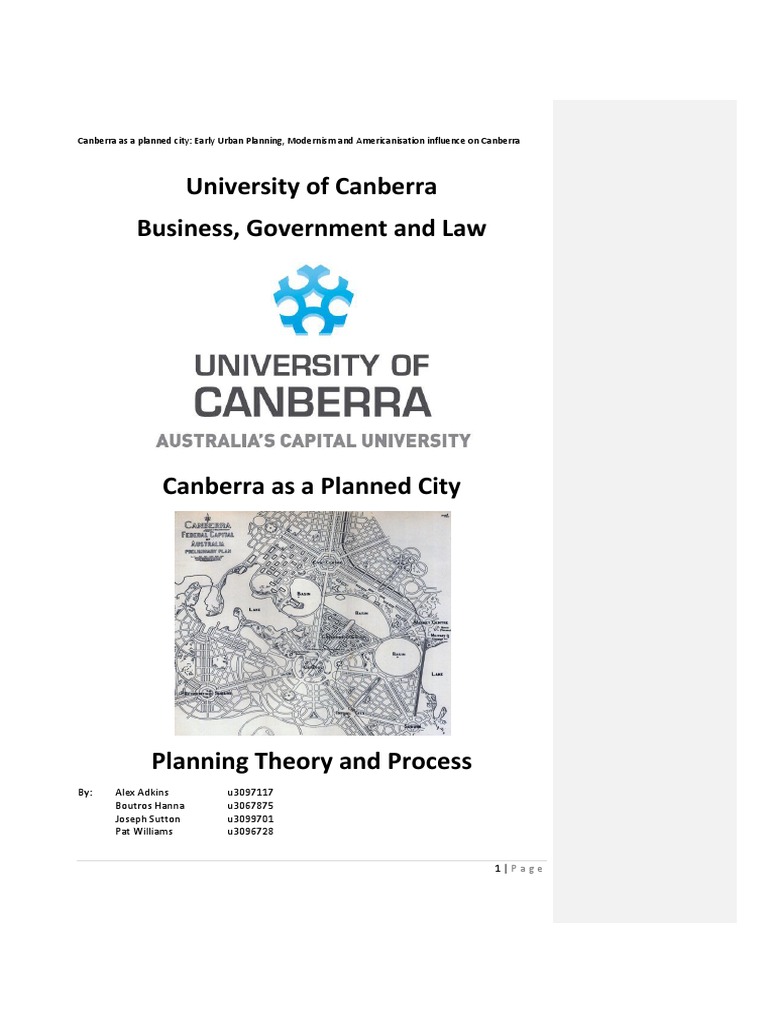 Canberra As A Planned City | PDF | Urban Planning | Modernism