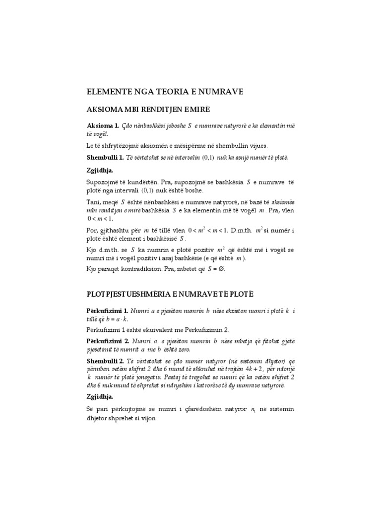 Teoria e Numrave | PDF