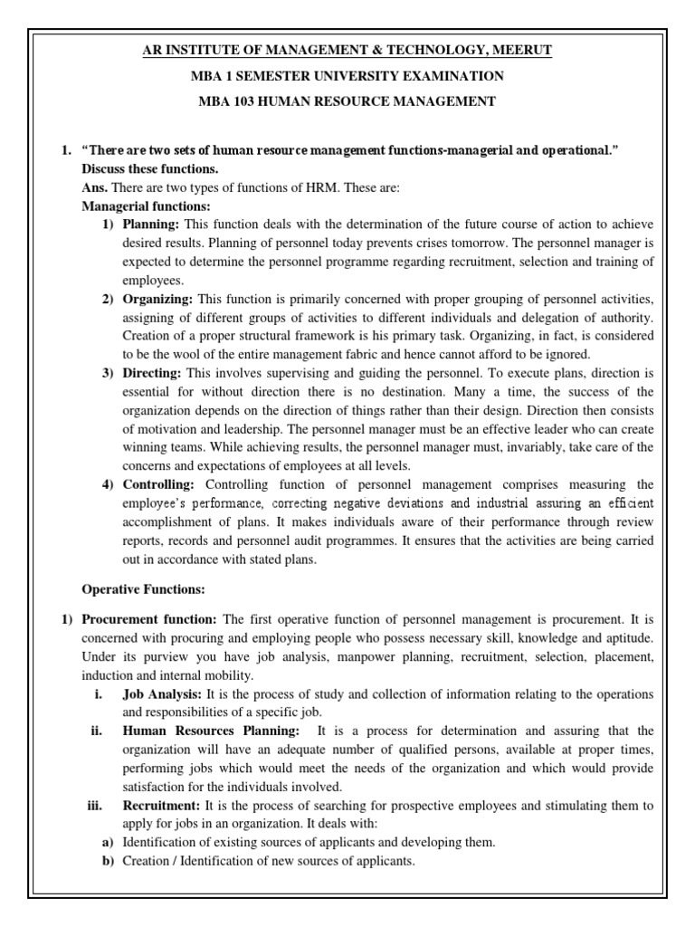 HRM Capsule | PDF | Human Resource Management | Employment