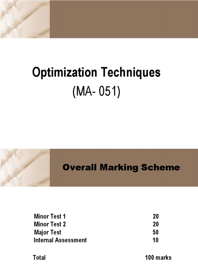 Optimization Technique | PDF | Mathematical Optimization | Profit ...