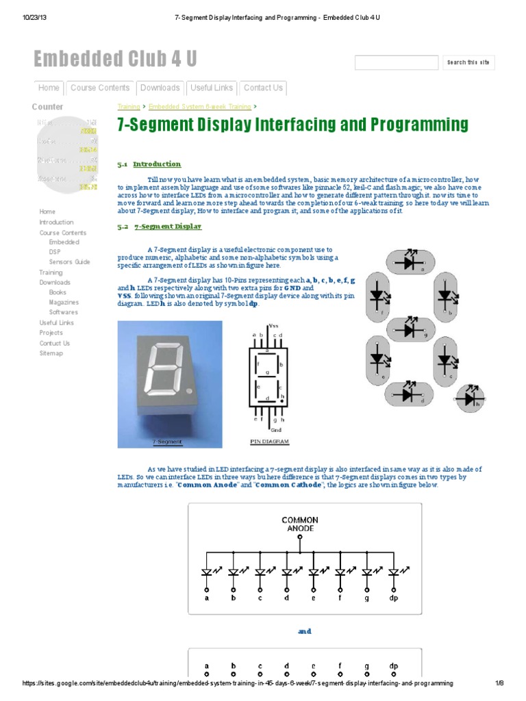 7-Segment Display Interfacing and Programming - Embedded Club 4 U | PDF ...