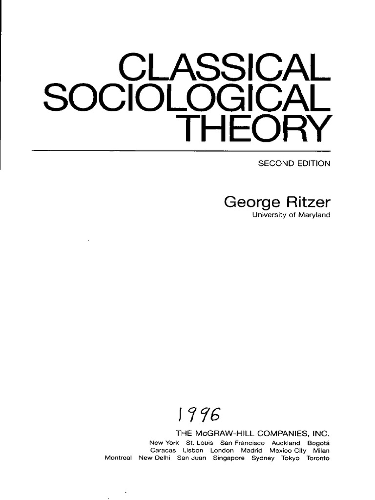 Classical Sociology Theory by George Ritzer