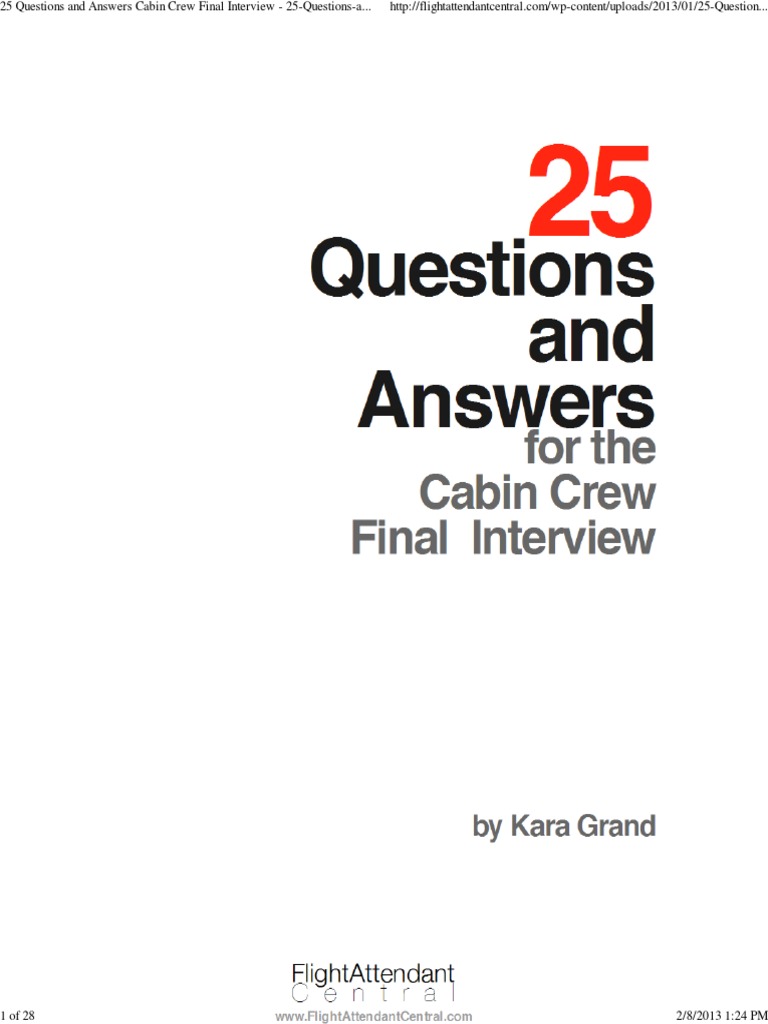 25 Questions and Answers Cabin Crew Final Interview | PDF | Inquiry | Journalism
