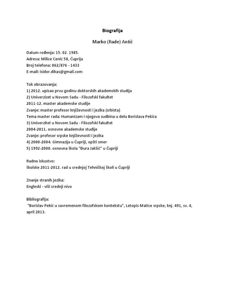 Biografija | PDF