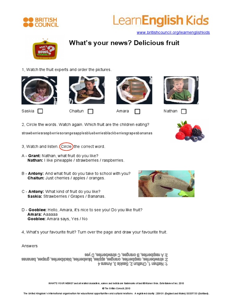 Delicious Fruit - Activity 1 | PDF