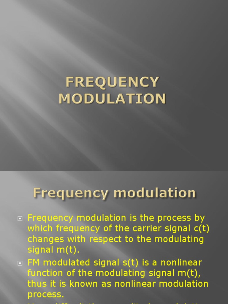 Frequency Modulation | PDF | Frequency Modulation | Modulation Frequency Modulation | PDF | Frequency Modulation | Modulation