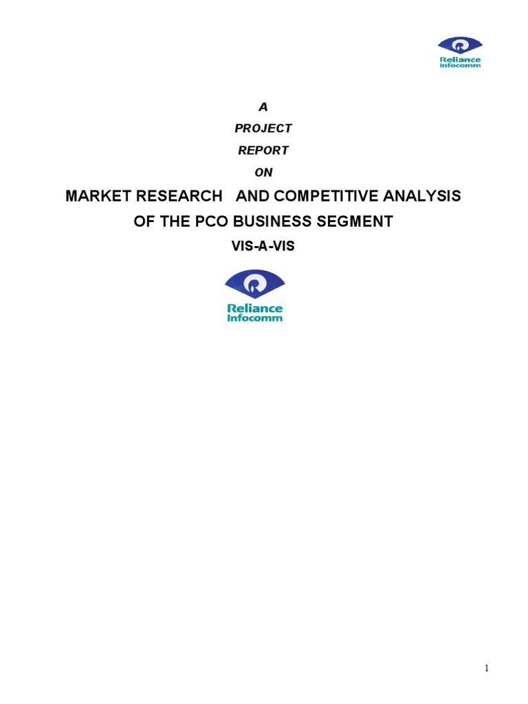 Reliance PCO | PDF | Telecommunications | Economy (General)