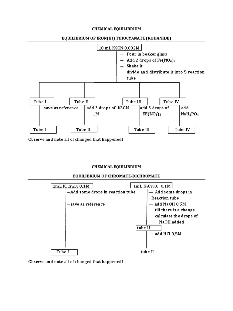 Chemical Equilibrium Experiments Guide | PDF