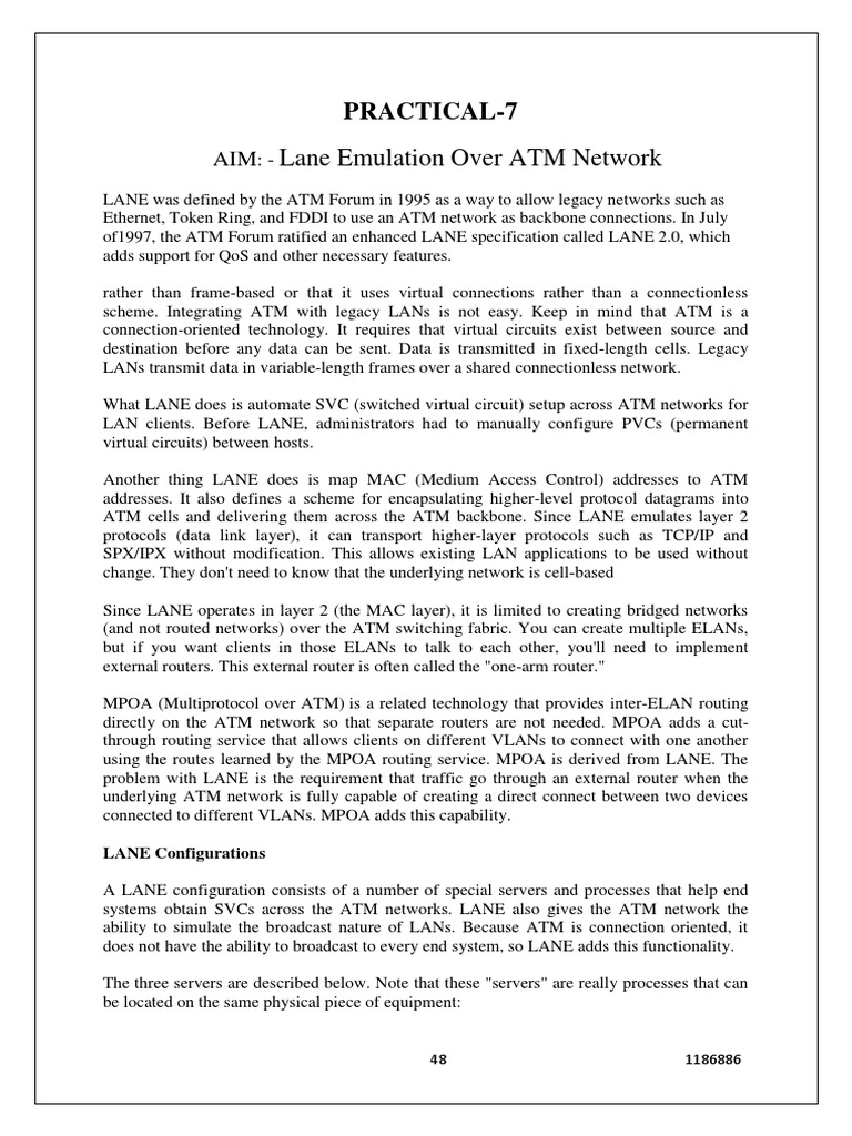 Lane Emulation Over ATM | PDF | Asynchronous Transfer Mode | Computer ...