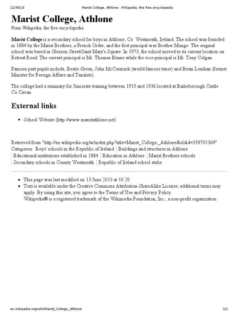 Marist College Athlone Overview | PDF | Travel | Science & Mathematics