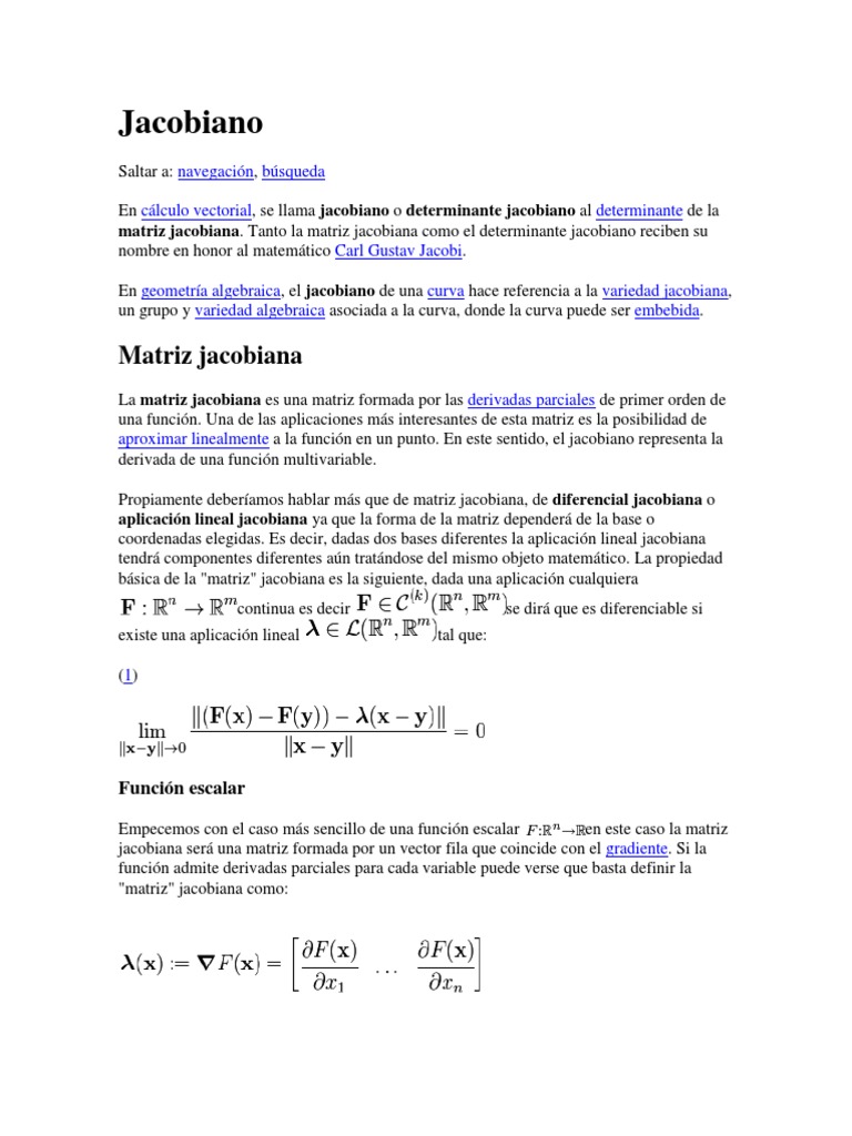 Jacobiano | PDF | Sistema coordinado | Vector Euclidiano